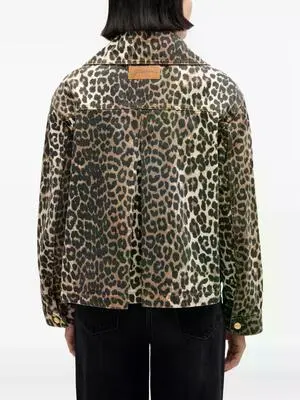 GANNI Leopard-print Denim Jacket