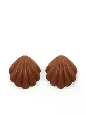 Johanna Ortiz Shell Earrings - Brown