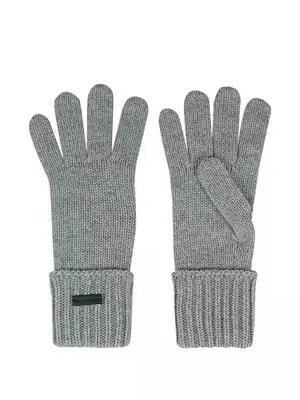 Saint Laurent Ribbed Knit Gloves - Grey