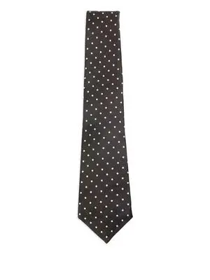 Kiton Polka-dot Silk Tie - Brown