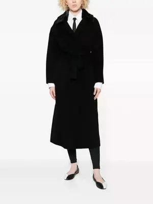BETTA CORRADI Belted Coat With Contrasting Collar