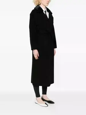 BETTA CORRADI Belted Coat With Contrasting Collar