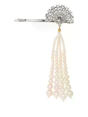 JENNIFER BEHR Crystal Pearl Winifred Bobby Pin - Silver