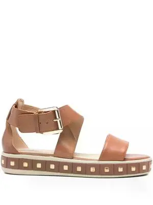 Geox Leelu Studded Buckle Sandals - Brown