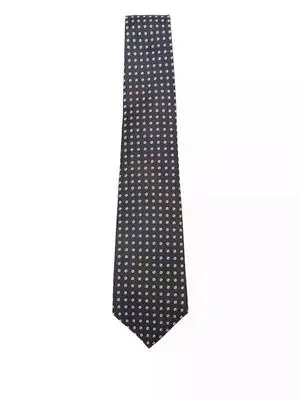 Kiton Geometric-patterned Tie - Blue