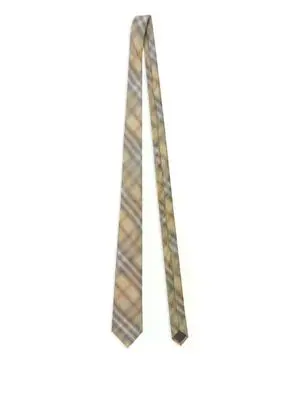 Burberry Checked Silk Tie - Neutrals