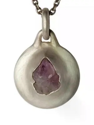 PARTS OF FOUR Sterling Amethyst Disk Necklace - Silver
