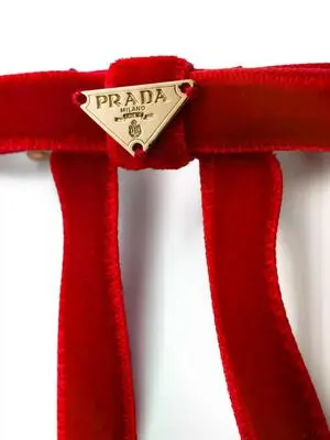 Prada Velvet Hair Clip - Red