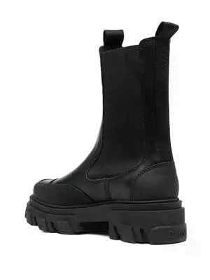 GANNI Mid Chunky Leather Chelsea Boots