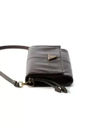 Prada Logo Leather Wallet - Brown