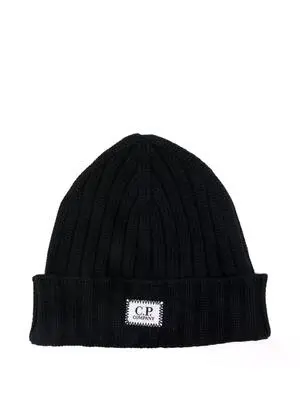 C.P. COMPANY Logo-patch Beanie - Blue