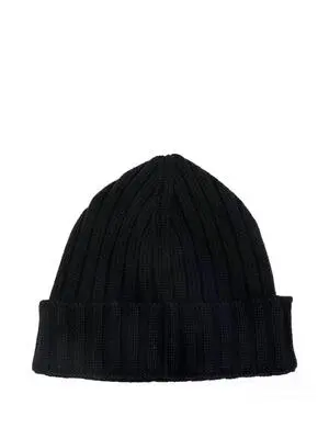 C.P. COMPANY Logo-patch Beanie - Blue