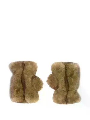 Apparis Ariel Faux-fur Fingerless Gloves - Brown