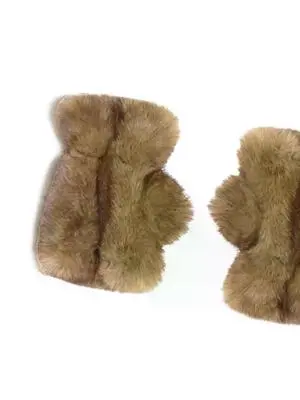 Apparis Ariel Faux-fur Fingerless Gloves - Brown