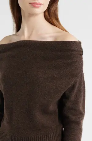Astr The Label One-shoulder Long Sleeve Sweater Dress - Espresso