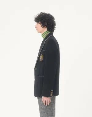 Valentino Garavani Single-breasted Wool Jacket With Embroidered Patch