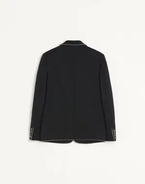 Valentino Garavani Single-breasted Wool Jacket With Embroidered Patch