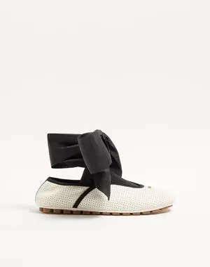 Valentino Garavani Rythmika Perforated Nappa Leather Ballerinas - White