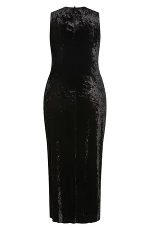 City Chic Aviana Velvet Mock Neck Midi Dress