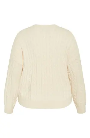 City Chic Shelby Cable Stitch High-low Sweater
