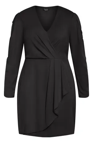 City Chic Freya Iris Faux-wrap Dress