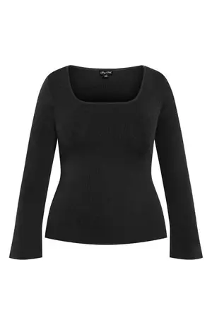 City Chic Brooklyn Ribbed Sweater - Black