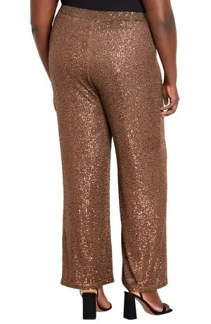 City Chic Nalani Sequin Wide-leg Pants