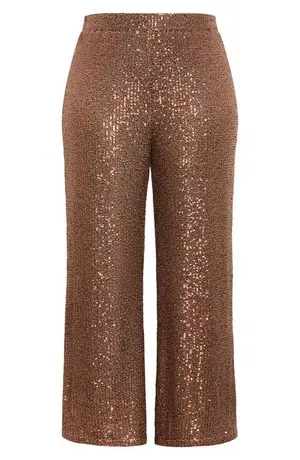 City Chic Nalani Sequin Wide-leg Pants