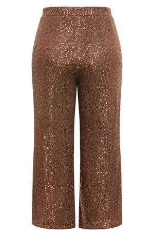 City Chic Nalani Sequin Wide-leg Pants