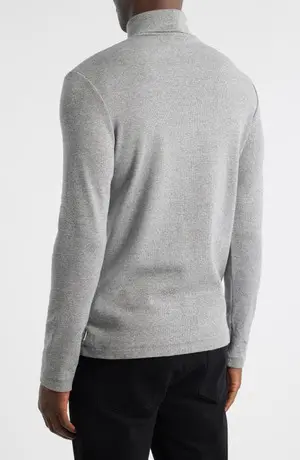 Ag Canon Turtleneck Cotton-blend Sweater - Heather Grey