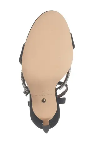 Kurt Geiger Crystal-embellished Patent Ankle Strap Sandals - Black