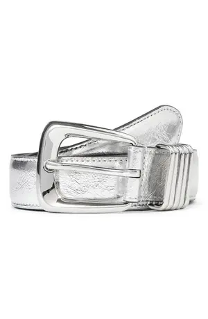 Veronica Beard Arch Metallic Leather Belt