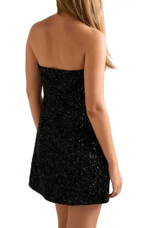 EVER NEW Elysia Sequin Strapless Mini Dress