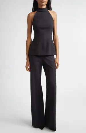 Veronica Beard Johanne Halter Top - Black