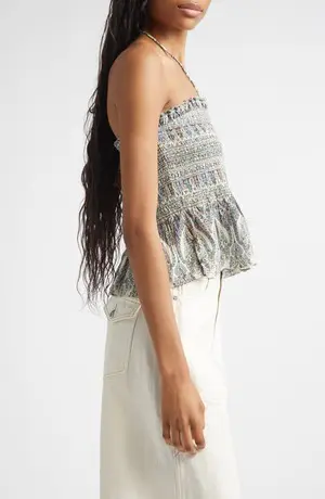 Veronica Beard Damsey Paisley Smock Halter Top