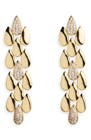 Argento Vivo Puzzle Cubic Zirconia Linear Drop Earrings - Gold