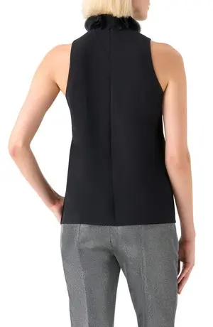 Akris Ruffle Mock Neck Shell