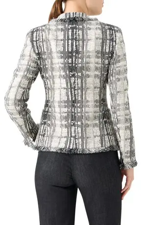 Akris Fringed Mixed Tweed Jacket