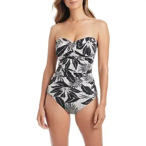 ROD BEATTIE Twist Bandeau Tankini Top - Black