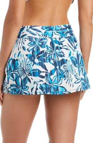 BLEU BY ROD BEATTIE Skirted Hipster Bikini Bottoms - Blue Multi