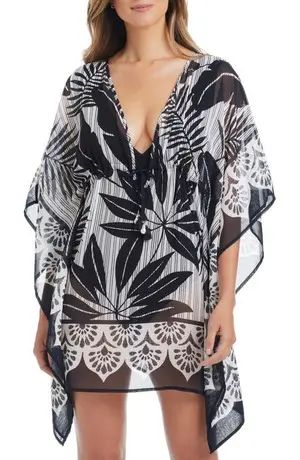BLEU BY ROD BEATTIE Chiffon Cover-up Caftan - Black