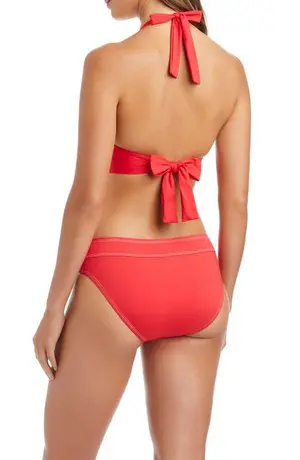 BLEU BY ROD BEATTIE Contrast Stitch Halter Bikini Top - Golden Gate