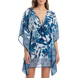 ROD BEATTIE Chiffon Cover-up Caftan - Blue Multi