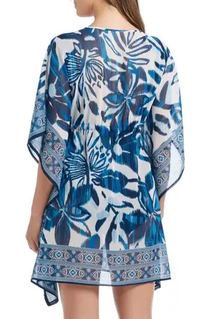 BLEU BY ROD BEATTIE Chiffon Cover-up Caftan - Blue Multi