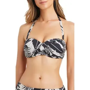 BLEU BY ROD BEATTIE Twist Bandeau Bikini Top - Black