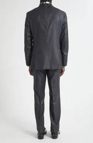 Isaia Sanita Check Super 150s Merino Wool Suit - Grey