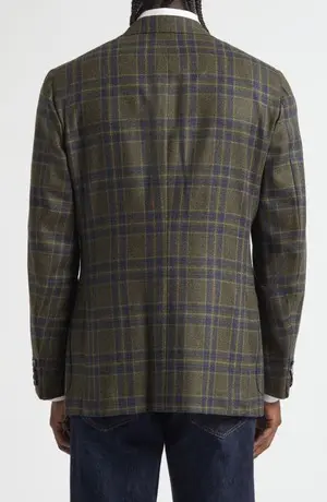 Isaia Marechiaro Plaid Wool & Silk Sport Coat - Green