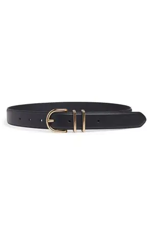 FAVORITE DAUGHTER The Fancy Juni Leather Belt - Dark Brown//polished Gold