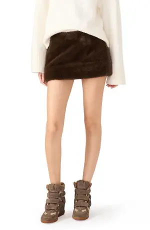 Steve Madden Aviva Faux Fur Mini Skirt