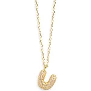 Argento Vivo Cubic Zirconia Initial Pendant Necklace - Gold - U